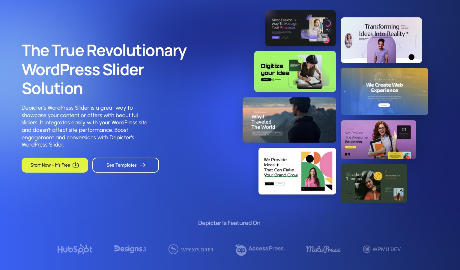 Depicter | Build WordPress Slider, Post Slider, Video Slider by AI